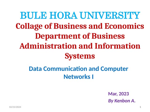 Data Communication And Computer Networking I Ppt