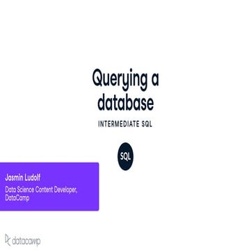 01 Querying a database - INTERMEDIATE SQL | PPT
