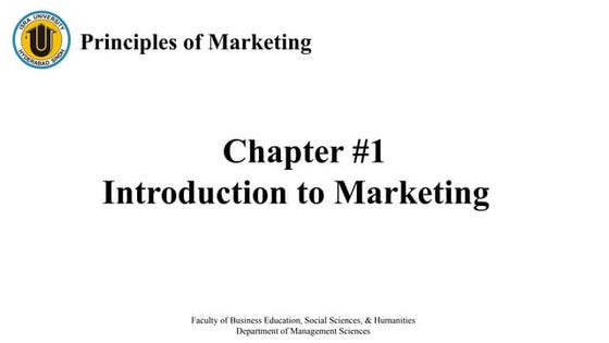 Principles of Marketing Chapter 1 | PPT