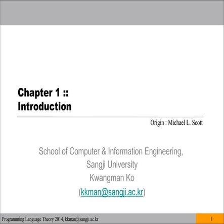 Chapter 1 Theory of Programming Languages | PPT