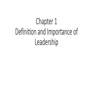 Chapter 1. definition anda importance of leadership | PPT