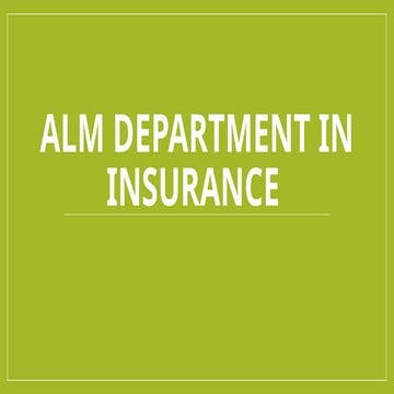 ALM in Insurance: Definition and fundamentals | PPTX