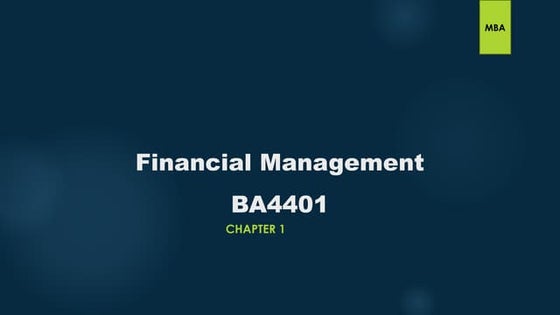 1. introduction to business finance | PPTX