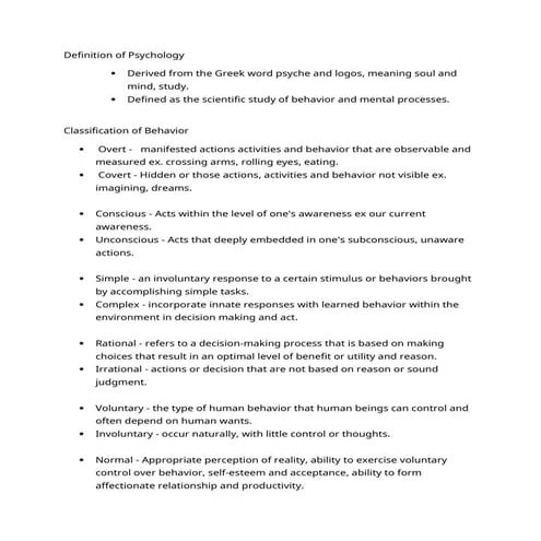 Introduction To Psychology Chapter 1 by Atkinson & hilgard's book | DOCX