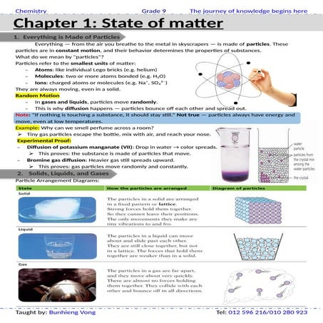 Chapter 1 about chemistry for state and matter | DOCX