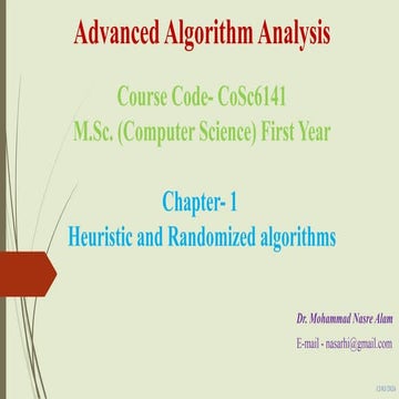 Comprehensive Study of Heuristic and Randomized Algorithms in Advanced ...
