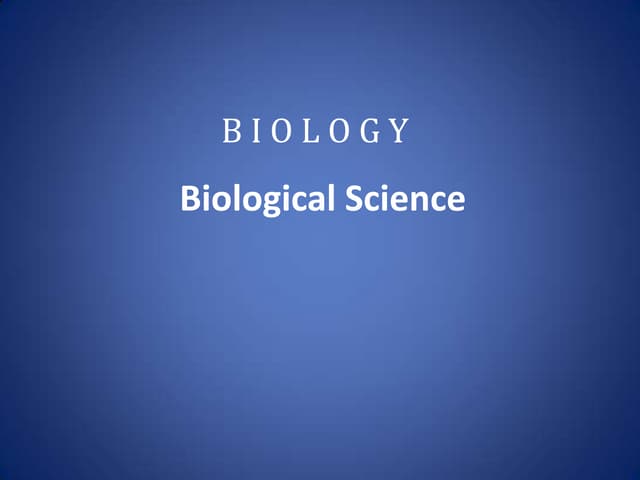 Introduction to Biology | PPTX