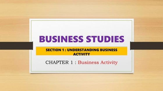 Chapter 1 PowerPoint Business Studies.pptx | Business | Business and ...