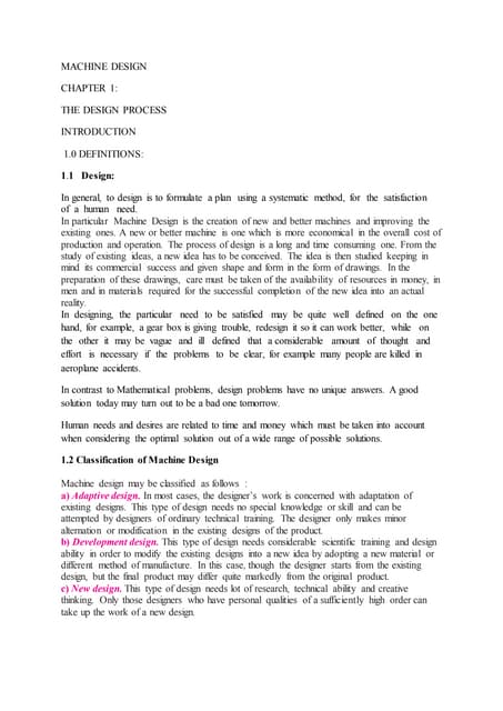 machine design Introduction unit-1 | PPTX | Physics | Science