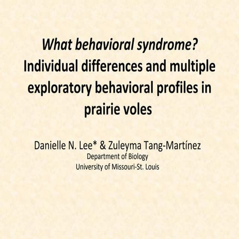 Chapter 1 Exploratory Behavior Profiles | PPT