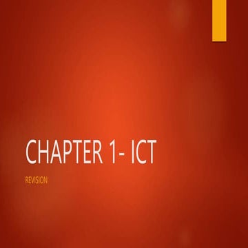 Chapter 1 ICT secondary School Education | PPT
