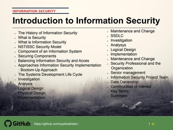 Introduction to Information Security in IT WOld | PPTX | IT and Internet Support | Internet