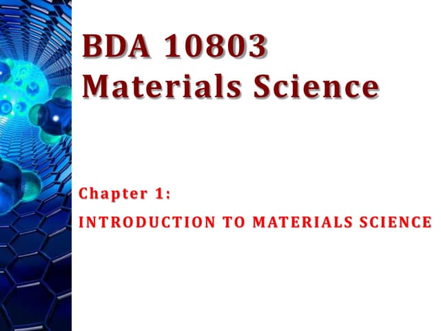 chapter1 introduction materials science notes. | PPT chapter1 introduction materials science notes. | PPT