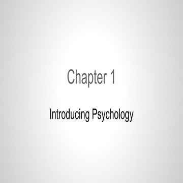 Chapter 1 Introduction to Psychology basics | PDF