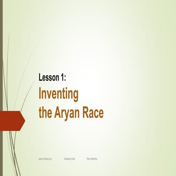 Lesson 1 : Inventing the Aryan Race | PPTX