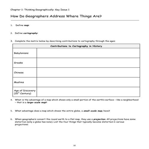 Chapter 1 key issue 1 | PDF