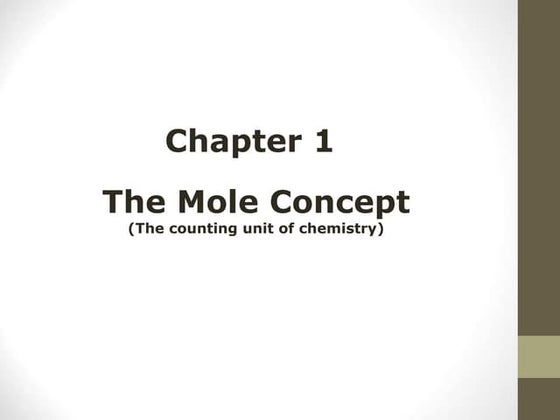 The mole (chemistry) | PPTX