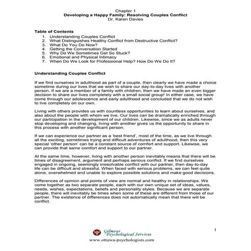 Resolving Couples Conflict | PDF