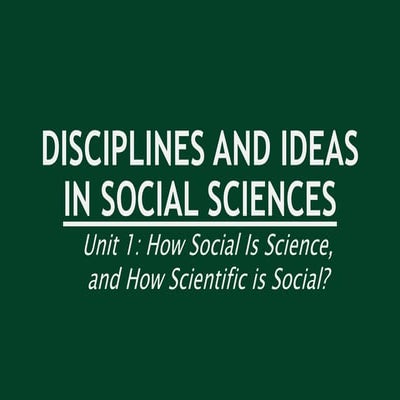 Discipline and Ideas in Social Sciences.Chapter 1 - What is Social ...
