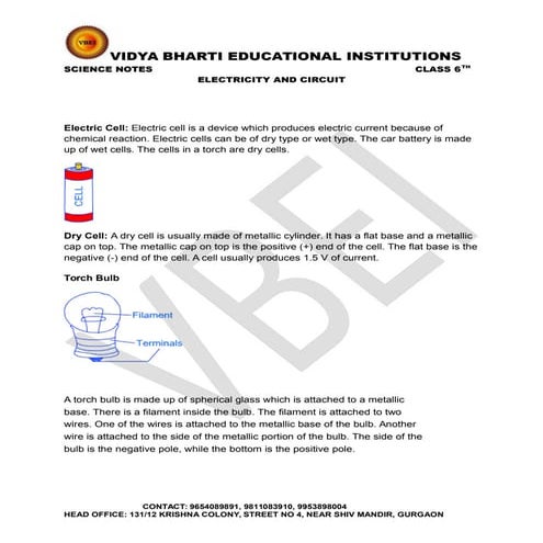 Chapter 10-Electricity and Circuit | PDF