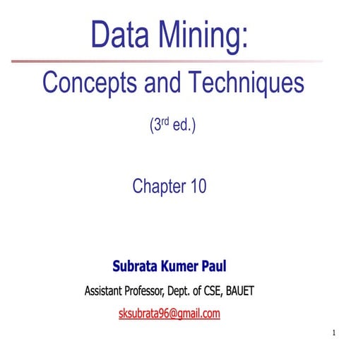 Chapter 10 Cluster Analysis Basic Concepts And Methodsppt Databases