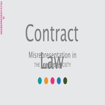 Misrepresentation in contract | PPTX