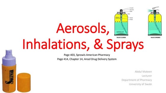 Propellants in aerosols | PPTX