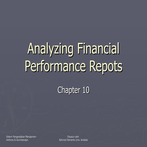 Chapter#10 analyzing financial performance repots | PPT