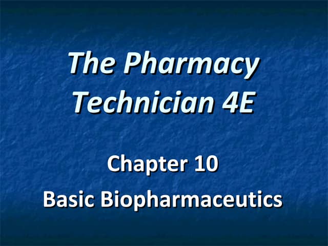 Chapter 2 the pharmacy technician | PPT