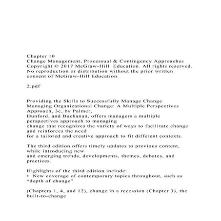 Chapter 10Change Management, Processual & Contingency .docx