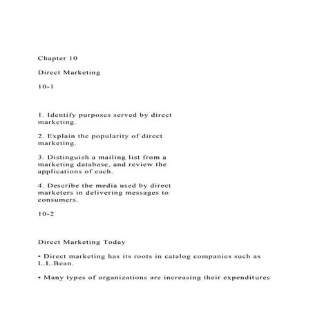 Chapter 10 Direct Marketing 10-1 1. Identify p.docx