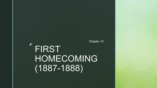 Chapter 10: Jose Rizal’s first homecoming, 1887-1888 | PPTX