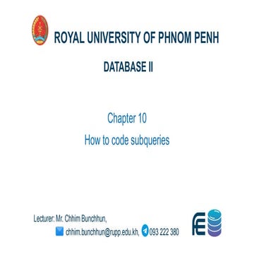 Chapter 10 How to code subqueries.pdf for coding | PDF