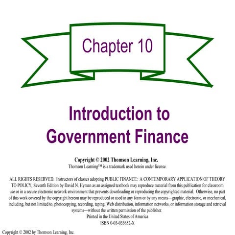 Introduction to Government Finance Analysis | PPT
