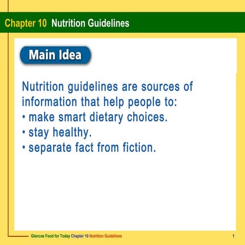 Chapter10 Nutrition Guidelines | PPT