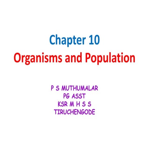 Chapter 10 organisms and population | PPTX