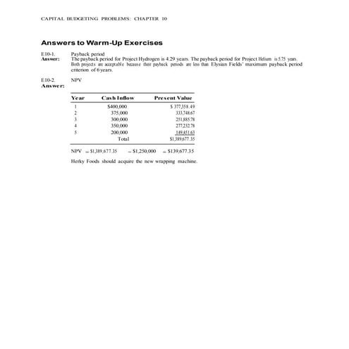 Managerial Finance Chapter 10 solutions by Gitman 14 Edition | DOCX