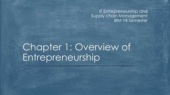 Introduction To Entrepreneurship | PPTX | Startups | Business