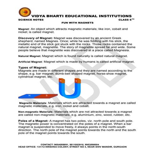 Fun with magnets class 6 | PPTX