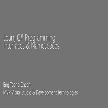 Learn C Programming Interfaces And Namespaces Ppt