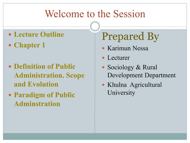 Paradigms of Public Administration | PPT