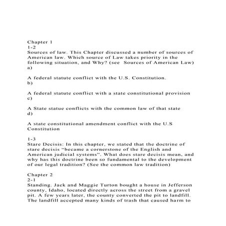 Chapter 11-2Sources of law. This Chapter discussed a numbe.docx