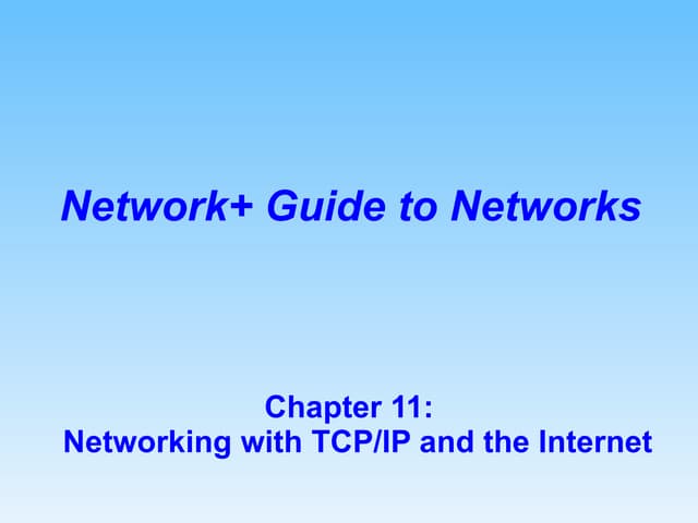 Chapter11 Networking With Tcpip And The Internet Ppt