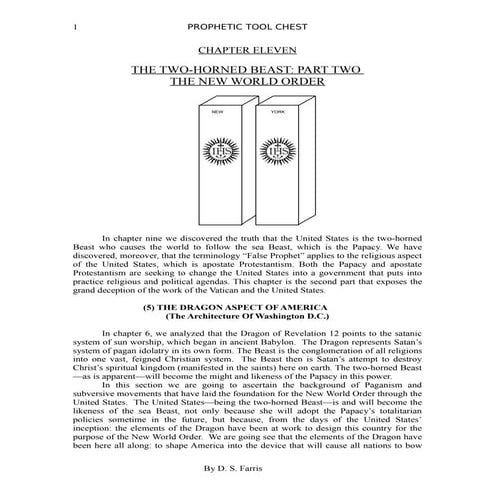 Chapter11 the two-horned beast - part2 - the new world order | PDF