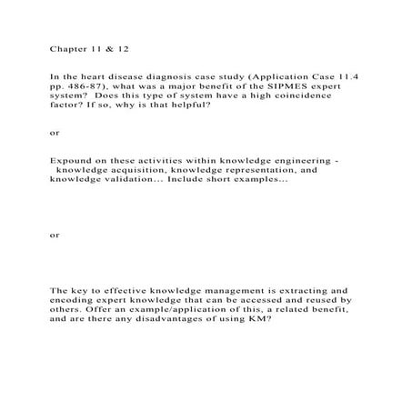 Chapter 11 & 12In the heart disease diagnosis case study (Appl.docx