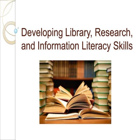 Chapter 11 developing library research and information literacy skills ...