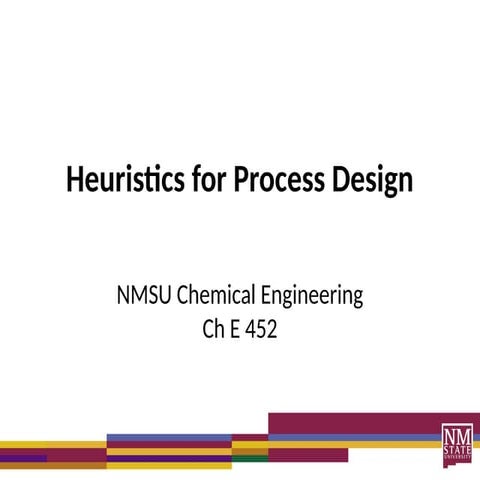 Chapter 11 Heuristics in chemical engineering | PPTX