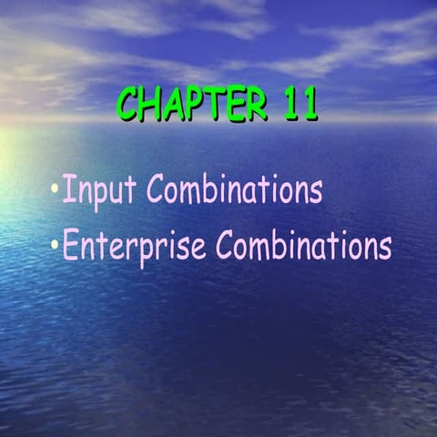 Chapter 11(input&enterprise combinations) | PPT