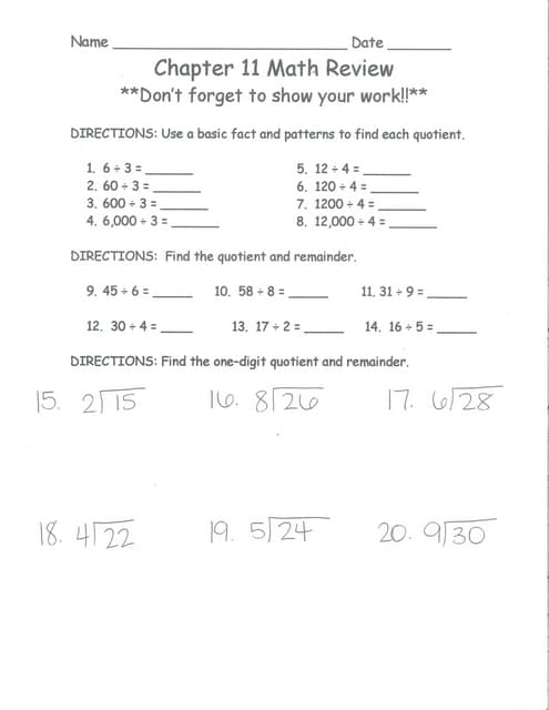 Unit 11 Math Review | PDF | Education industry | Industries