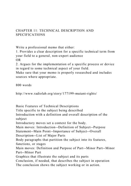 Writing Technical Descriptions | PDF